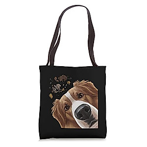 Funny Curious Dog English Shepherd Tote Bag
