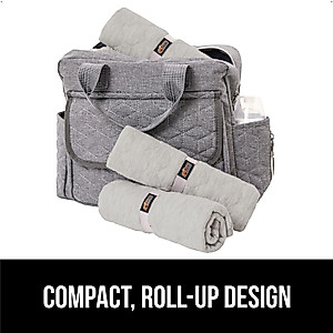 Gorilla Grip 3 Pack Soft 100% Waterproof Hypoallergenic Absorbent Baby Changing Liners, Stay in Place Pad, Slip Resistant, Quilted Machine Washable Reusable Liner Pads, Diaper Table Mat Cover, Gray