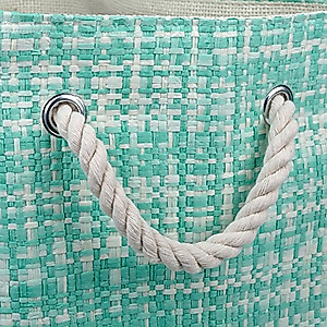 DII Woven Paper Storage Bin, Tweed, Aqua, Large