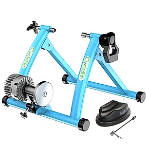 Cycleinn Fluid Bike Trainer Stand for Indoor Riding with Noise Reduction, Portable Bicycle Exercise Training Stand with Fluid Flywheel, Stationary Bike Resistance Trainer for Road & Mountain Bikes