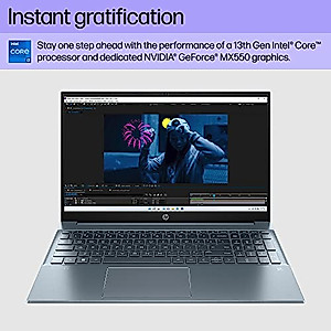 HP Pavilion 15.6" FHD Touchscreen Laptop, Intel 13th Gen Core i7-1355U Processor, GeForce MX550 Graphics, Wi-Fi 6, Backlit Keyboard, HDMI, Webcam, Windows 11 Home, Blue (32GB RAM | 1TB SSD)