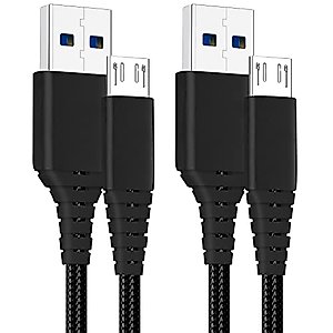 PS4 Controller Charger Cable,Playstaion 4 Charging Cord 10ft 2Pack for Sony Playstaion 4,PS4 Slim/Pro,Dualshock 4,Xbox One/One X,Micro USB High Speed Data Sync Power Wire,Nylon Braided Extra Long