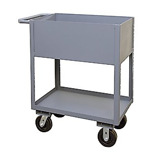 Durham RSC12-1830-2-3.6K-95 2 Shelf Stock Cart with Lips Up, 12", 3600 lb Capacity