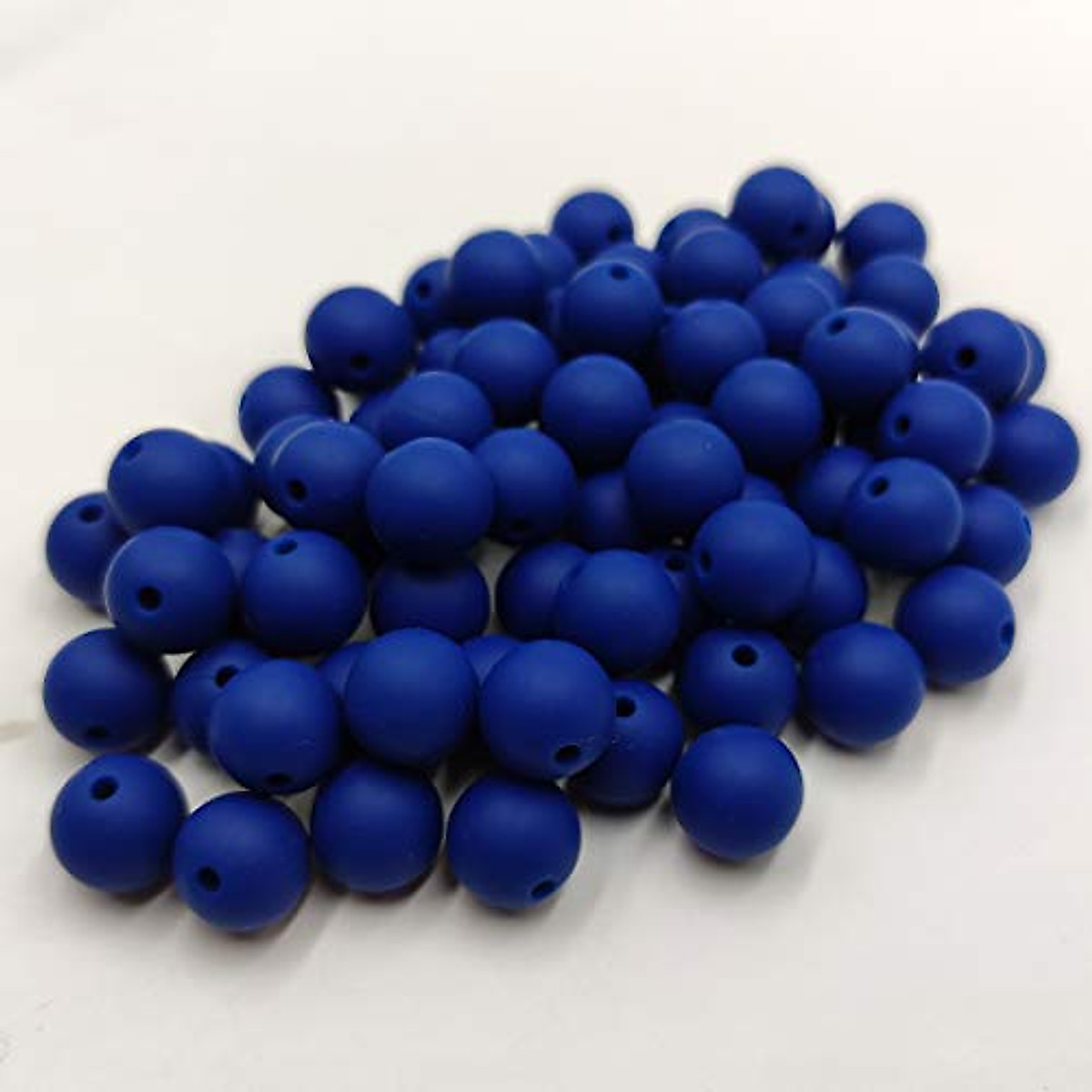 50pcs Sapphire Color Silicone Round Beads Sensory 15mm Silicone Pearl Bead Bulk Mom Necklace DIY Jewelry Making Decoration