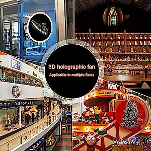 HAVisikr 3D Hologram fan-Hologram Fan 1024*800PX Resolution 244 pcs HD LED Beads-Holographic Video Advertising Projector for Business Store Signs,Party,Bar,Casino (16.5 inch 16G)