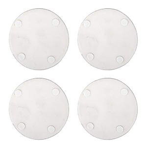 Bezrat Marble Coasters for Drinks - Set of 4 - Round - Modern Gold Edge Stone Coaster - Tabletop Protection - 4 Inch
