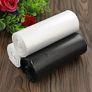 Nicesh 1.6 Gallon Small Trash Bags, Black, Clear and White, 75 Counts