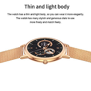 Smart Watch for Women, Fitness Activity Tracker Watch with Heart Rate, Sleep Monitor, Blood Pressure Monitor, Menstrual Period, Full Touch Screen Women Thin Stainless Steel Mesh Bracelet Strap