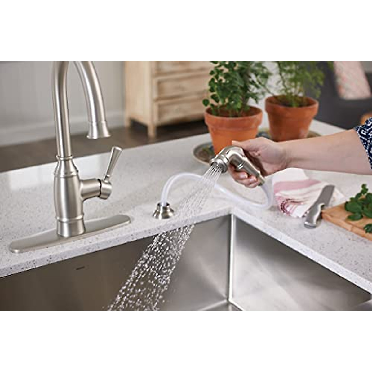 Moen G18121 1800 Series 30-Inch X 21-Inch Stainless Steel 18 Gauge Single Bowl Farmhouse Kitchen Sink