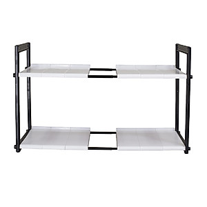 Bee Neat Under Sink Shelf Organizer for Bathroom or Kitchen - Kitchen Under Sink Organizers and Storage - 2 Tier Expandable Cabinet Storage