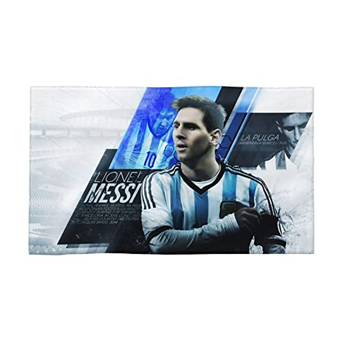King of Argentina #10 Messi Facial Washcloths Face Wash Cloth Soft Fast Drying Facial Cleansing Cloth for Face 16 X 27.5 Inch
