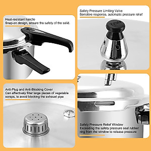 Fulgutonit 12 Quart Pressure Cooker,Aluminum Pressure Canner w/Canning Rack & Easy Lock Lid for Canning, Steaming