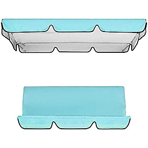 XYQSBY Swing Chair Seat/Canopy Replacement 3/2 Seater, Garden Canopy Swing Chair Cover Set Universal, 210D Waterproof UV Resistant Silver Coated Oxford Cloth (Color : Pink, Size : 195×125×15CM)