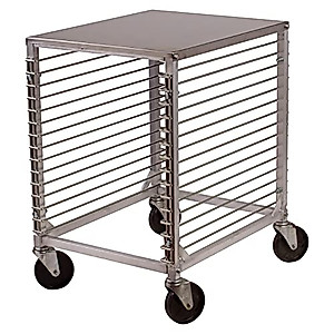 Winco 15-Tier Aluminum Sheet Pan Rack with Hard Top and Wire Slides