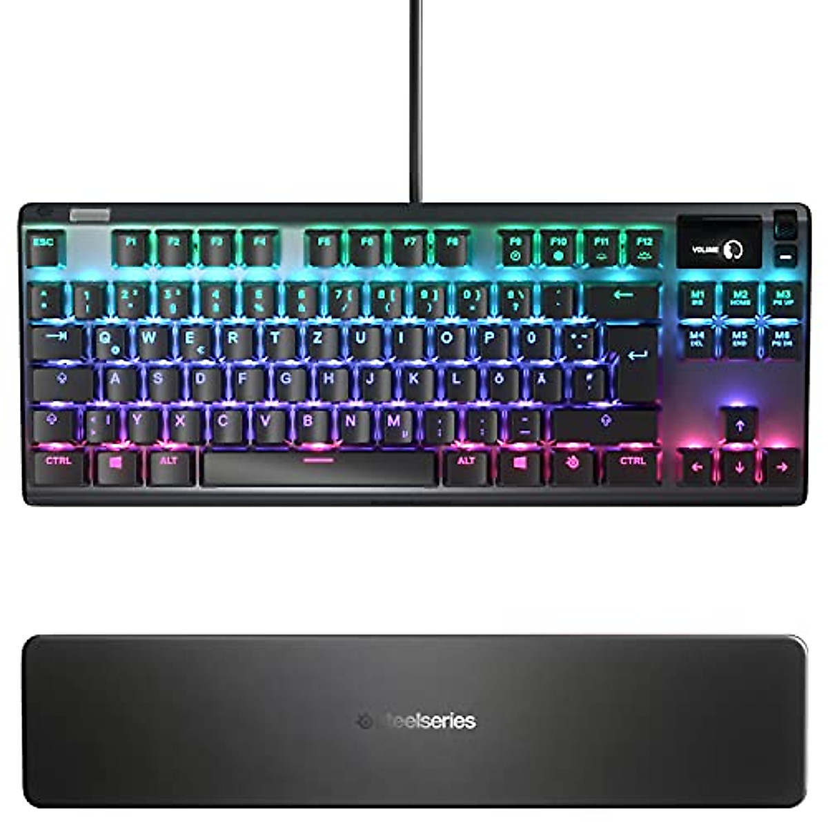 SteelSeries Apex Pro TKL Mechanical Gaming Keyboard, Adjustable Actuation Switches, OLED Smart Display, German QWERTZ Layout