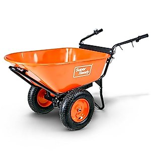 SuperHandy Wheelbarrow Utility Cart Electric 24V DC 330lbs Max Load Barrel Dump Material Debris Hauler (Amazon Exclusive)