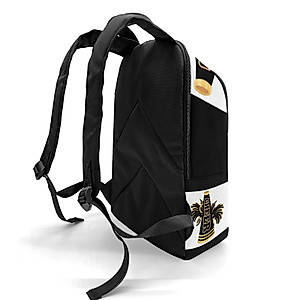 Urcustom Personalized Name Cheerleader Megaphone Cheer Black Backpack Unisex Bookbag for Boy Girl Travel Daypack Bag Purse 17.7 IN