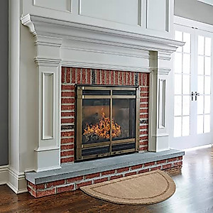 Uniflame Beige Hand Tufted 100% Wool Rug - Protects Floor from Heat, Embers, and Sparks