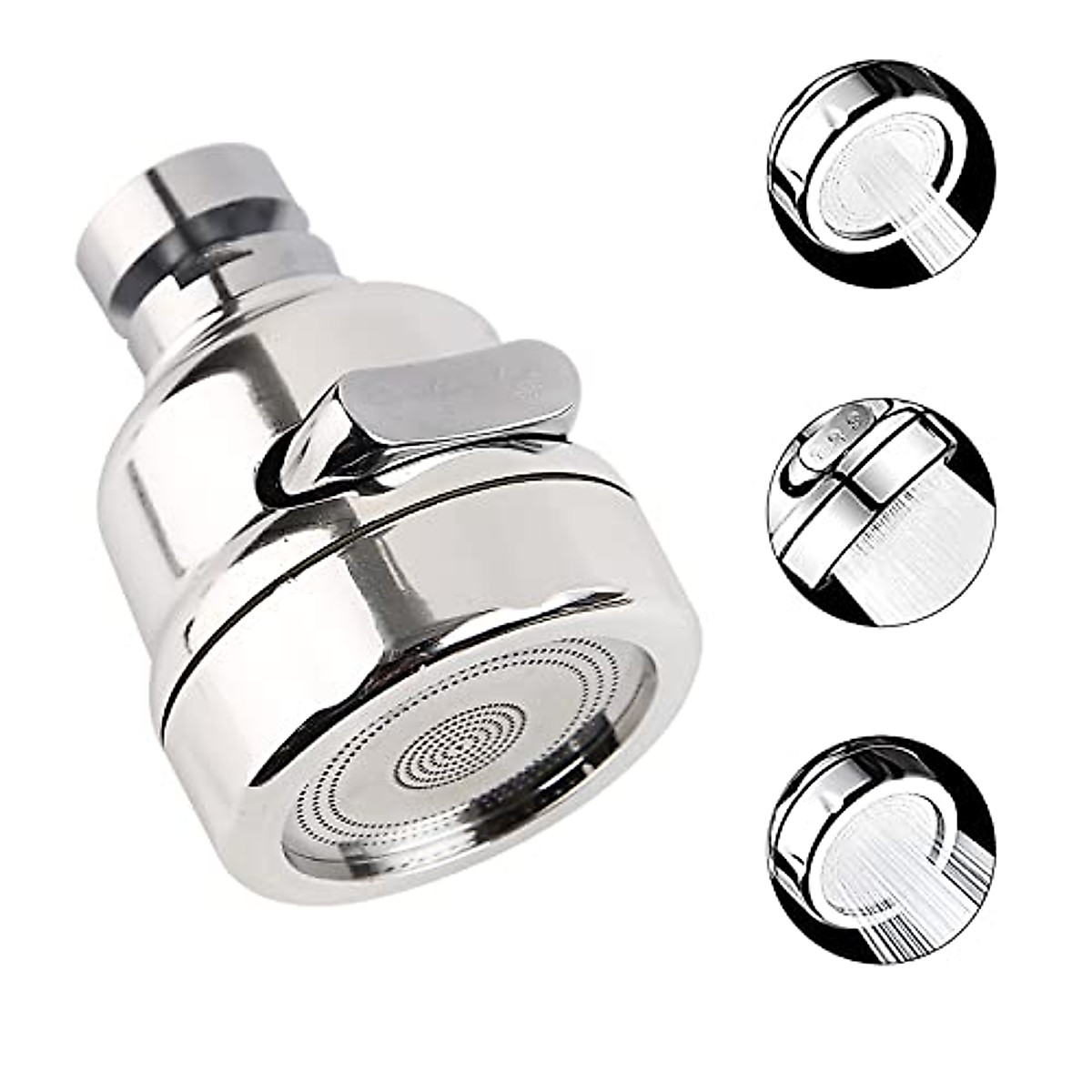 Solimeta Kitchen Sink Faucet Aerator, 360° Rotatable Faucet Sprayer Head Replacement, Water Saving Faucet