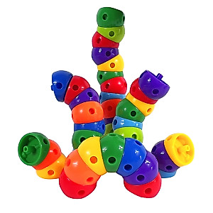 KUTOI Snap n Twist Building Toys - Wocky Blocks - 80 Piece STEM Snap Cubes for Preschool & Elementary School, Tactile Sensory Toys for Boys & Girls, Ages 3+