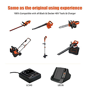 TenHutt 【Upgrade】 3.0Ah Replace Battery for Black&Decker 40V Lithium Battery for Black and Decker 40V Power+ Tools LBX2040 LBXR36 LBXR2036 LST540 LCS1240 LBX1540 LST136W Black+Decker Lithium Battery