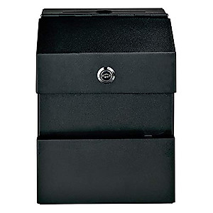 Mail Boss Comment Boss 8100 Locking Steel Suggestion Box - Key Drop Box - Collection Box - Donation Box - Ballot Box - with 25 Suggestion Cards (Black)