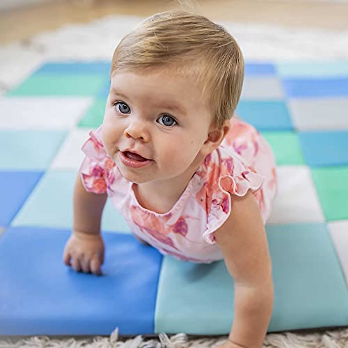 ECR4Kids SoftZone Patchwork Activity Mat, Folding Playmat, Contemporary