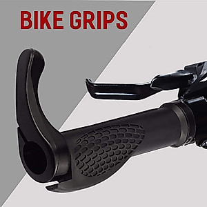 VideoPUP Rubber Bike Handlebar,Ergonomic Antislip Bike Bicycle lock-on Handlebar Cover,Bike Accessories for 22.2mm Handlebar-Black