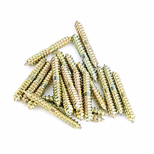 20pcs M5 40mm Dowel Screw Iron Double Ended Screw Zinc Plating Self-Tapping Thread Screw Wood to Wood Dowel Screw Connecting Wood