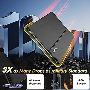 INFILAND Galaxy Tab S8+/ S8 Plus/ S7+/ S7 Plus Case, Multi-Angle Stand Cover Compatible with Samsung Galaxy Tab S8+/ S7+ SM-X800/ X806/ T970/ T975/ T976 Tablet [Auto Wake/Sleep], Black