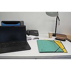 Exacompta 540711E Stapled Folder with Elastic Bands 7 Compartments Recycled Card Black A4 Document Folder - Grey