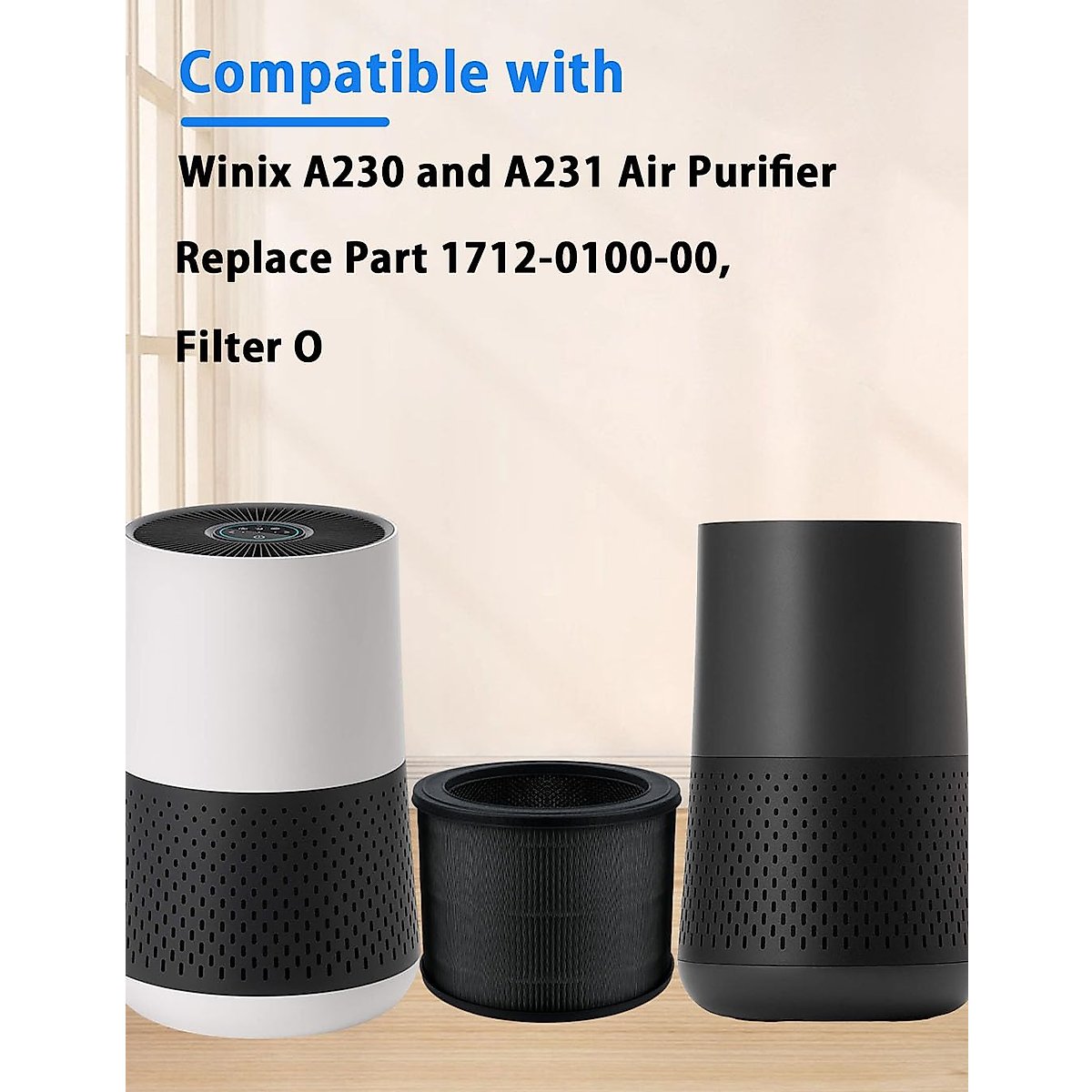 BBT BAMBOOST A230 Filter Replacement Size O Compatible with Winix A230 and A231 Air Purifier, 3-IN-1 True HEPA and High-Efficiency Activated Carbon Filter, Compare to Part #1712-0100-00, 1 Pack