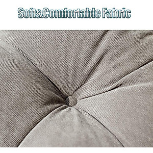 Nathime Soft Patio Outdoor Corduroy Chair Pad with Ties Home Decor Indoor Dining Chairs Cushion 18"×18"×3.6" Grey 1Pc