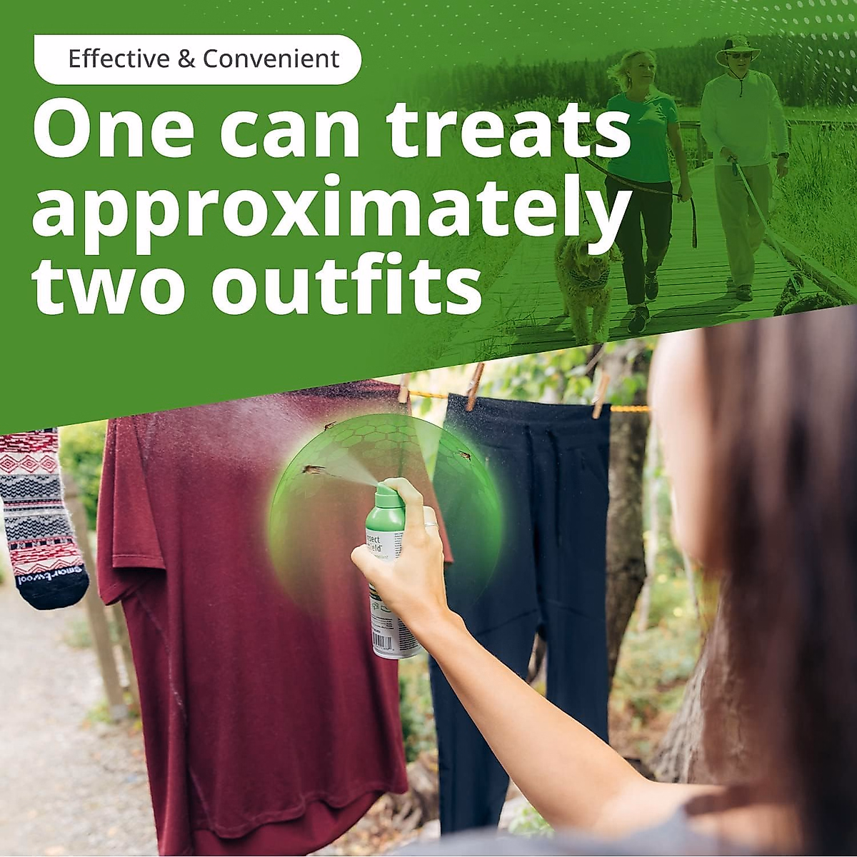 Insect Shield Premium Permethrin Spray - Tick, Flea, Fly, Mosquito, Chigger, Spider & Bed Bug Repellent for Clothing, Gear, Furniture, & Tents, Last up to 60 Days, Clear, 6 Oz Aerosol