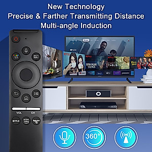 LAZTZQ Voice Remote Compatible for Samsung Smart TV QLED UHD Frame Curved Solar,with Netflix, Prime Video Button