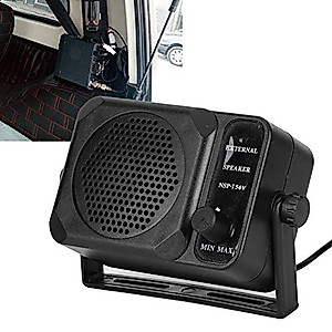 Qiilu Car Radio External Speaker, Mini External Speaker NSP‑150V 2‑Way Radio CB HF VHF UHF Transceiver Car Accessory