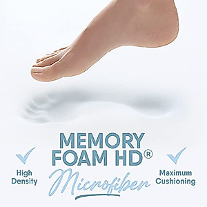 MICRODRY Quick Drying Memory Foam Framed Bath Mat with GripTex Skid-Resistant Base, Runner - 24x58, Blue
