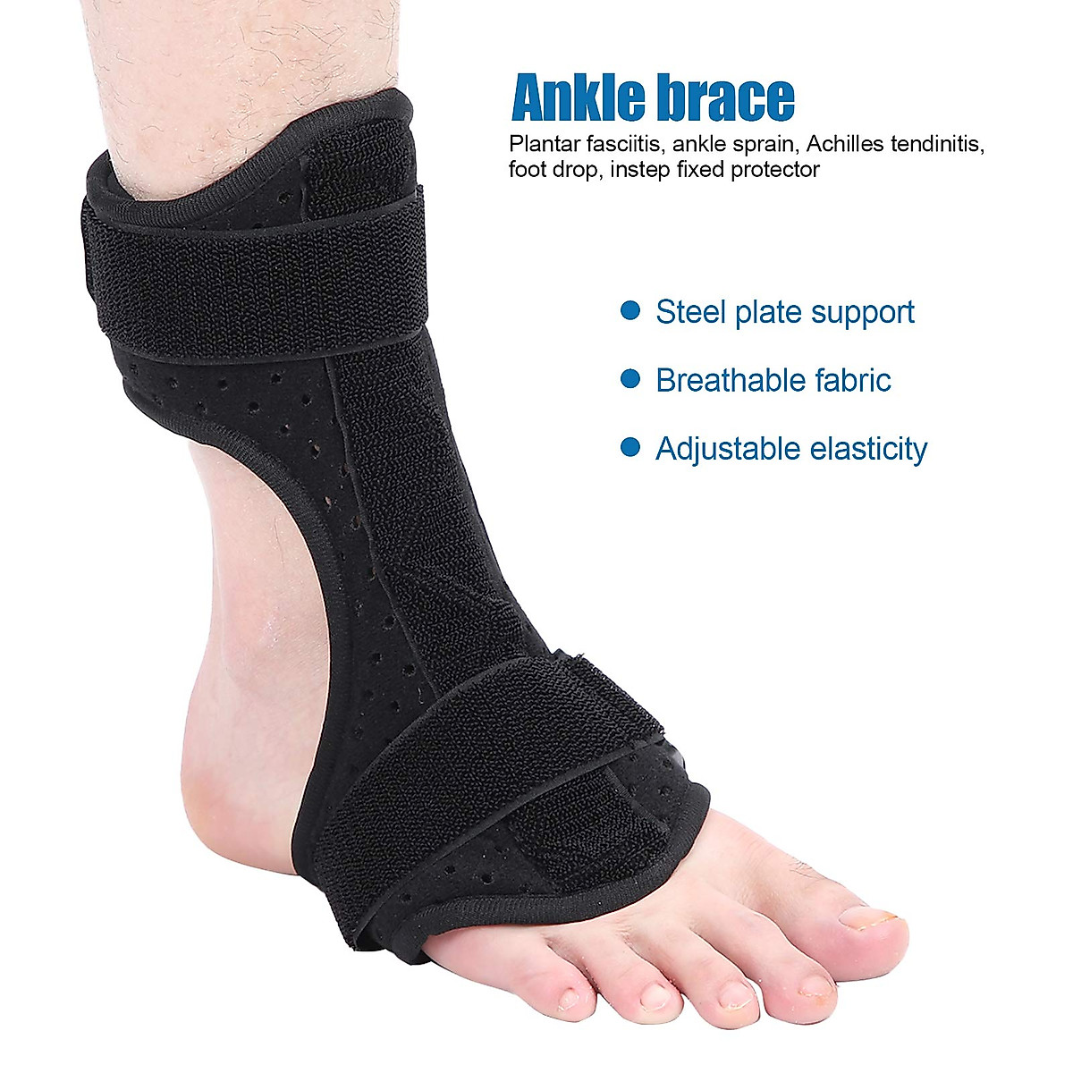 HURRISE Fasciitis Night Splint, Drop Foot Support Brace, Fasciitis Night Splint,Drop Orthotic Plantar Fasciitis Night Splint For Braces & Splints Breathable Brace