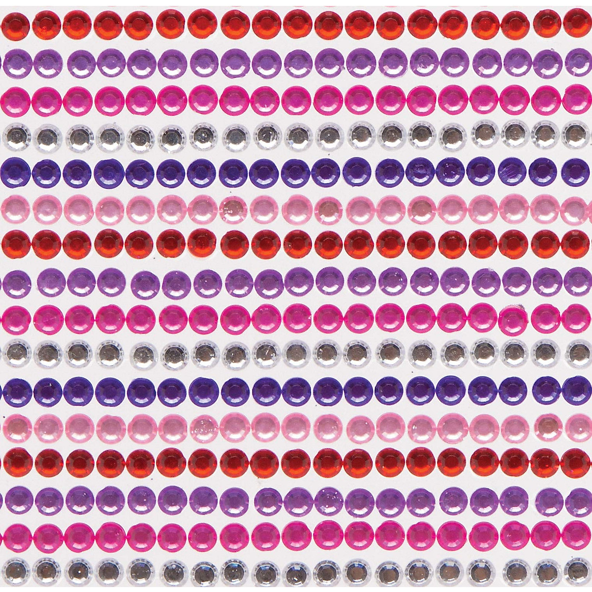 Baker Ross AT369 Red, Pinks & Purple Self-Adhesive Gems - Pack of 900, Assorted Jewel Sticker Craft Embellishments for Kids Arts and Crafts Decorating