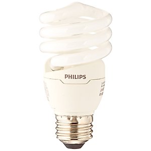 Philips LED 420091 Energy Saver Compact Fluorescent T2 Twister (A19 Replacement) Household Light Bulb: 6500-Kelvin, 13-Watt (60-Watt Equivalent), E26 Medium Screw Base, Daylight Deluxe, 4-Pack