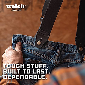 Welch, WK-7854X-LEF-PAL, Work Suspenders for Men and Women - Button on Pants, 2-inch wide Elastic, Adjustable Strap, X-Back Design, for Suit, Underclothing, Jeans, Pants, and Trousers, Size X-Large