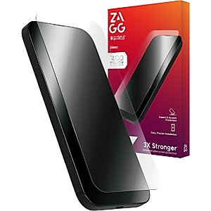 ZAGG Glass+ Screen Protector for iPhone 16 Pro – 3X Stronger Tempered Glass with Reinforced Edges, Scratch & Smudge Resistant, InvisibleShield, Easy Installation