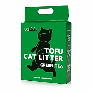 PATLOOL Clumping Cat Litter, Tofu Cat Litter, Superior Odor Control Kitty Litter, 99.9% Dust Free, Flushable, Low Tracking, Ultra Absorbent, Natural Ingredients, Easy Clean-Up, Green Tea Scent