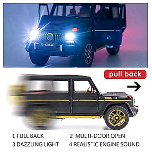 BDTCTK 1/24 Benz G63 AMG Model Car, Zinc Alloy Pull Back Toy car with Sound and Light for Kids Boy Girl Gift (Pink)