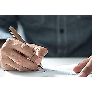 Alex Navarre Durable Executive Bamboo Ballpoint Pen and Pencil Set with Bamboo Storage Case, 3 pieces