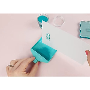 Craftelier - Rigid Tray for Glitter, Embossing Powders and Glitter | Ideal for Decorating Scrapbooking and Craft Projects | Includes Screw Cap | Turquoise Colour - Size 10,7 x 7 cm