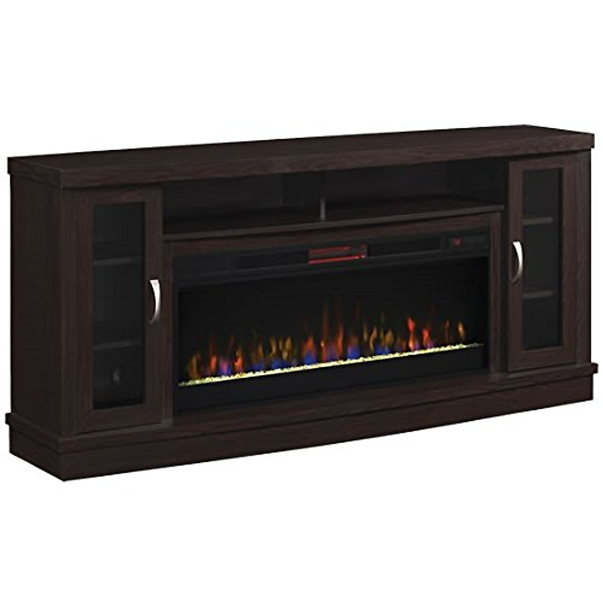 Classic Flame Hutchinson 70" Infrared Electric Fireplace Entertainment Center & 42" Linear Firebox - Oak Espresso, 42MM3115-PE91 & 42II042FGT