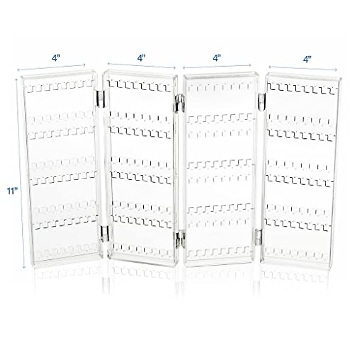 Sagler Jewelry Organizer - 6-Tier Earring Holder Rack For 140 Pairs - Compact Stand For Jewelry - Clear Acrylic Necklace Holder - Foldable & Freestanding Table Top Jewelry Holder - 11.57x4.8x3.46