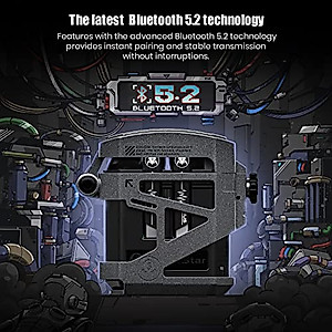 Gravastar Wireless Earbuds Sirius P5,Bluetooth in-Ear Headphones 40H Playback with Stereo Sound,4 RGB Lights,ENC for Clear Call,Bluetooth 5.2,IPX4,Support Multipoint Connection(Defense Armor)