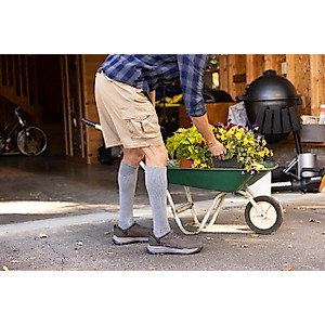 Dr. Scholl's Men's Athletic & Work Compression Over the Calf Casual Sock, Gray, 6.5-12 US